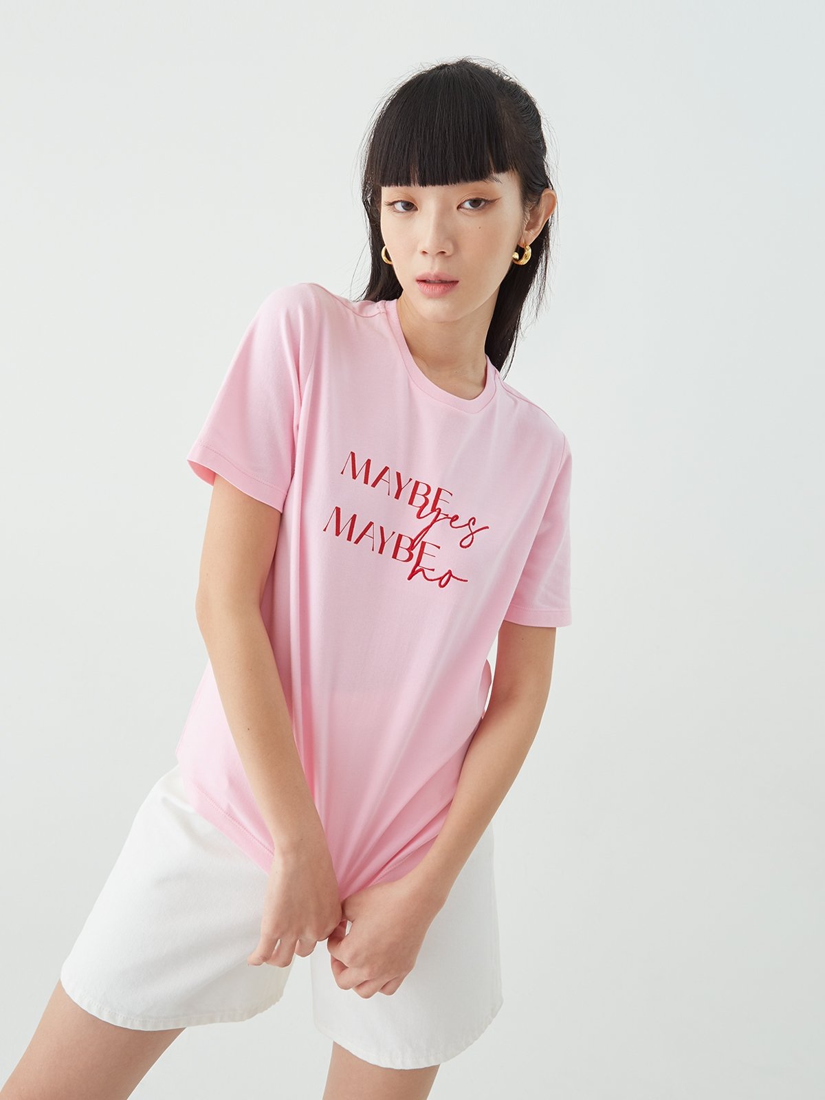 Sustainable Maybe Yes Maybe No Tee Pink Pomelo Fashion