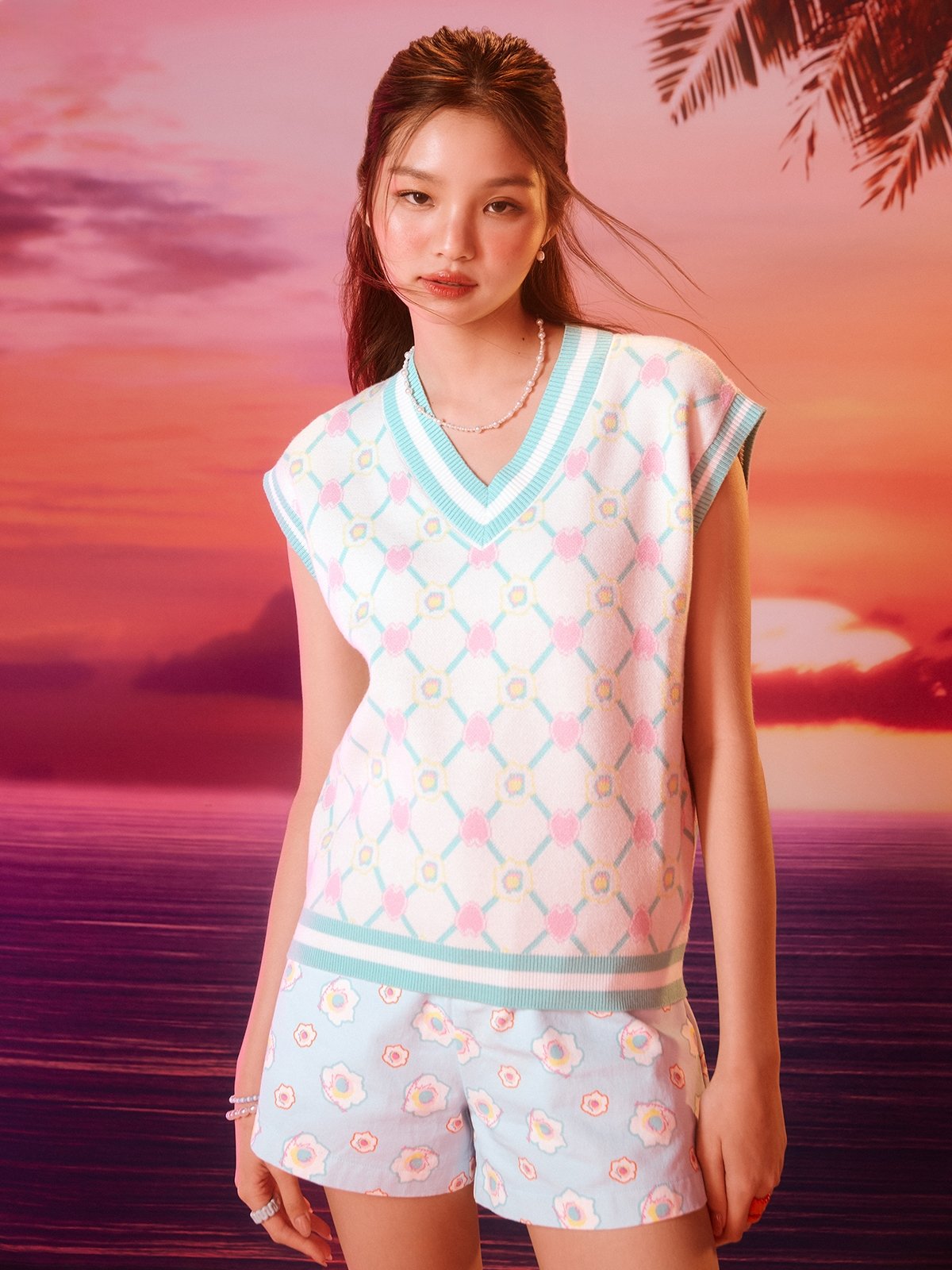 Pomelo x Endless Holiday เสอกกไหมพรมคอว สคละ Pomelo Fashion