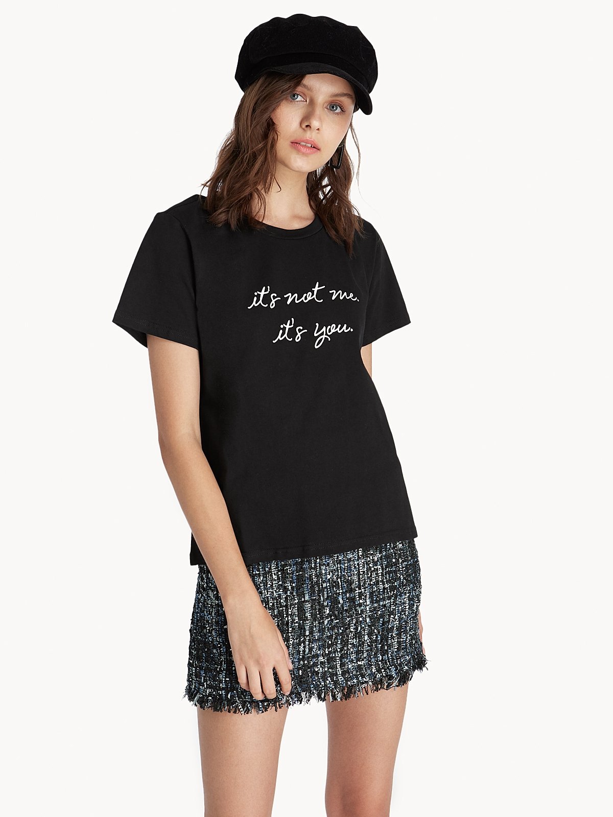 It's Not Me Graphic Tee - Black - Pomelo Fashion
