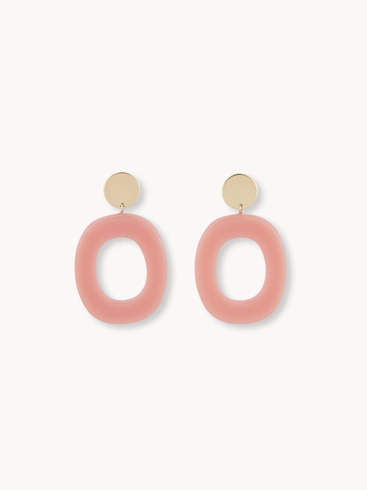 Oval Acrylic Drop Earrings Pink Pomelo Fashion