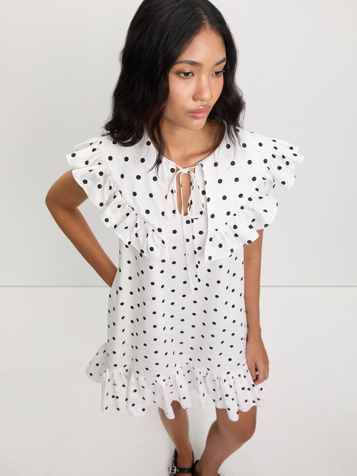 polka dot ruffle