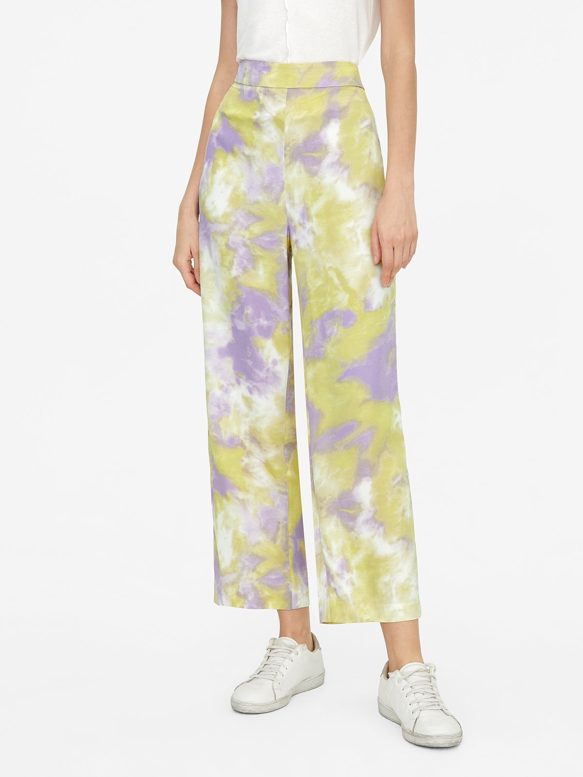 Tie Dye Wide Leg Pants - Purple - Pomelo Fashion