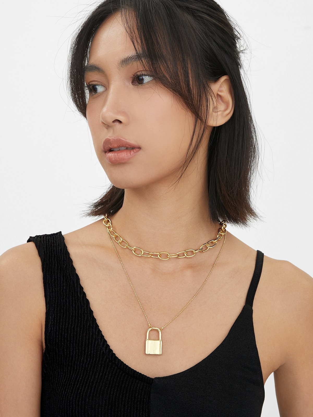 Trendy lock necklace store