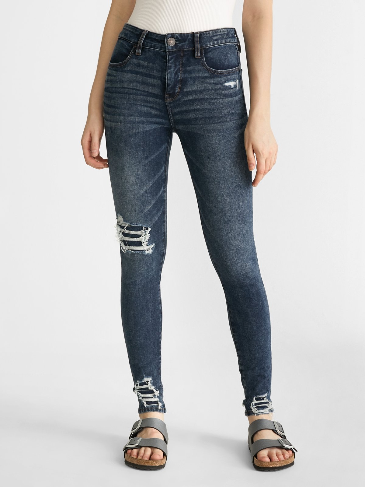 High Rise Dream Jeans - Dark Blue - Pomelo Fashion