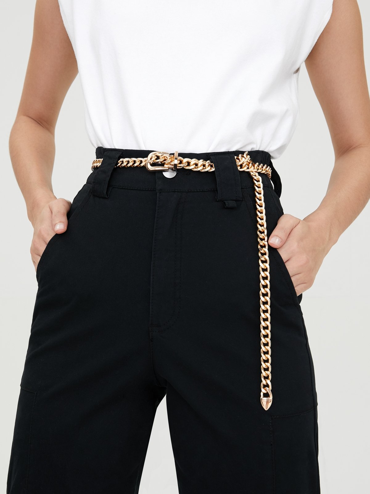 Chain Drop Belt - Gold - Pomelo Fashion