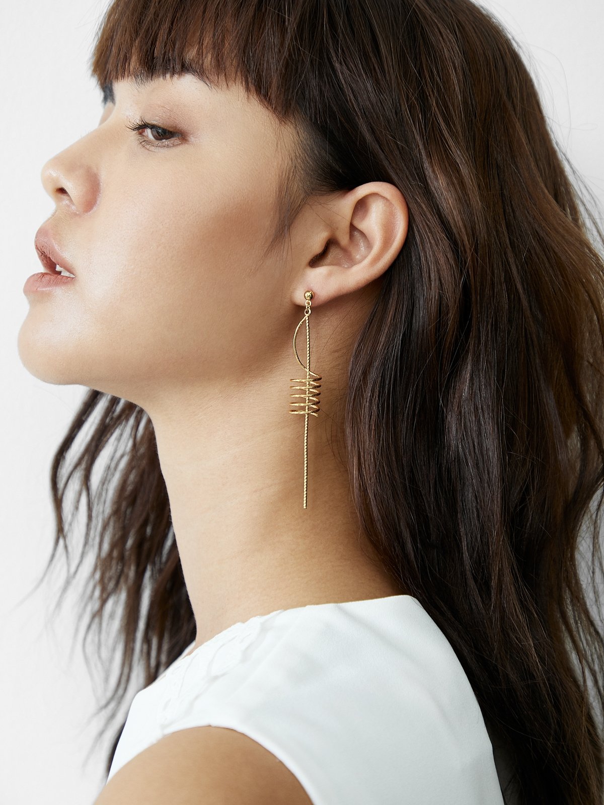 Spring Accent Drop Earrings - Gold - Pomelo Fashion