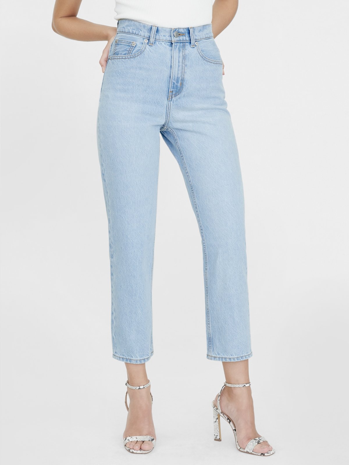 Relaxed Boyfriend Jeans - Light Blue - Pomelo Fashion