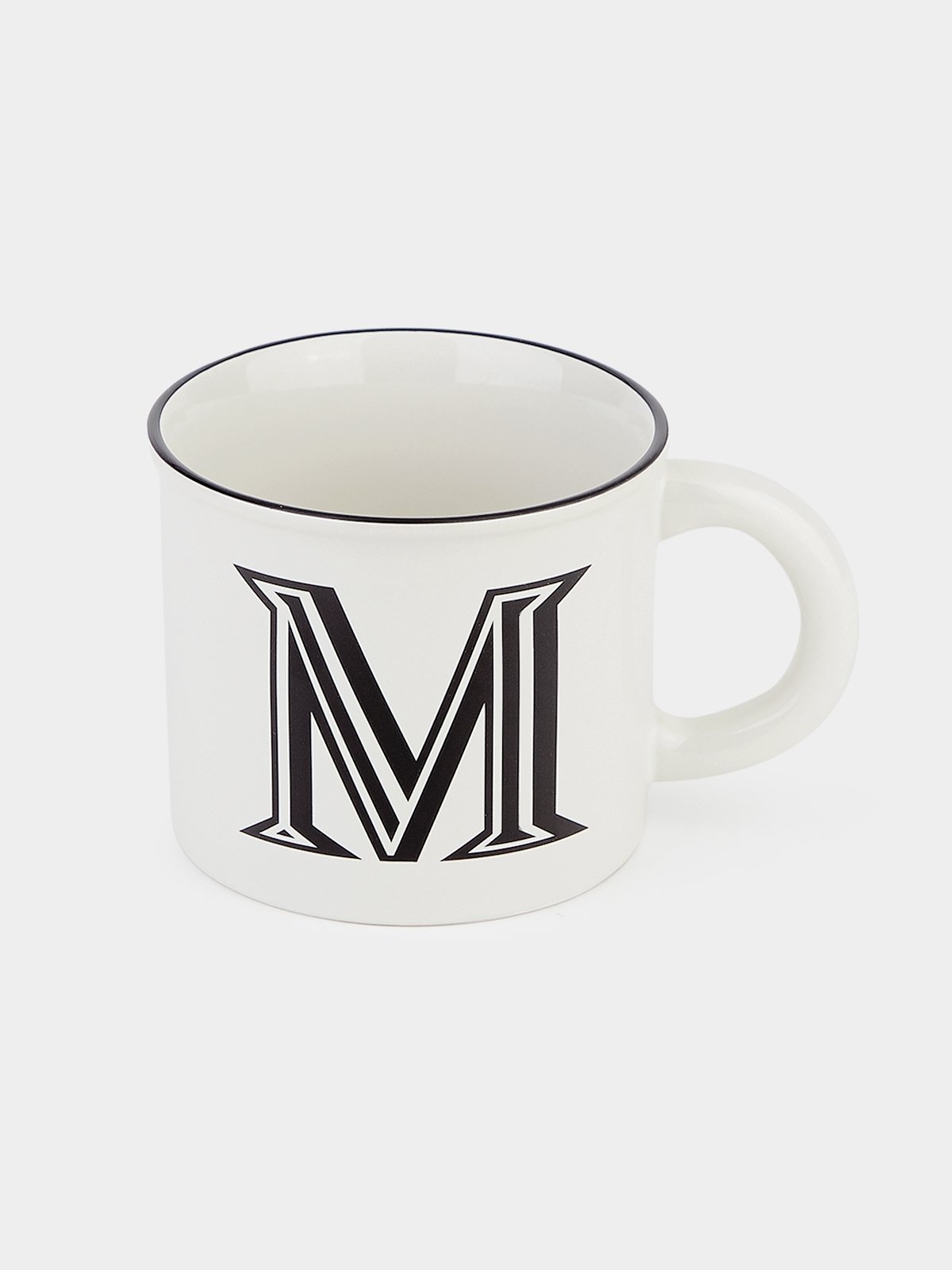 Alphabets Mug M Letter White Pomelo Fashion