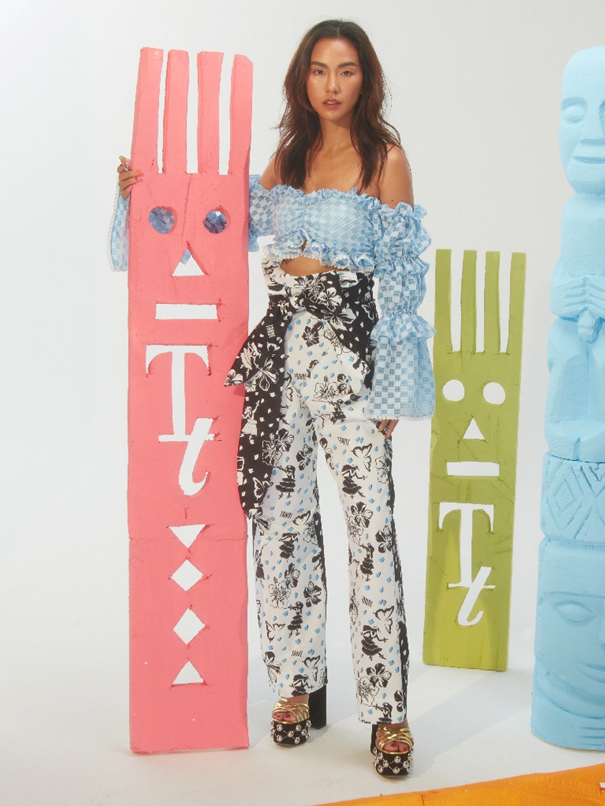 Aparima Pants - Black/White - Pomelo Fashion