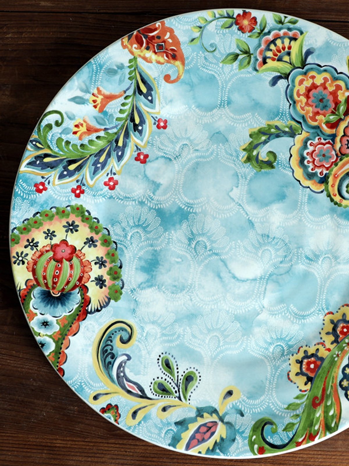 Flower Design Dinner Plate - Multi Color - Pomelo Fashion