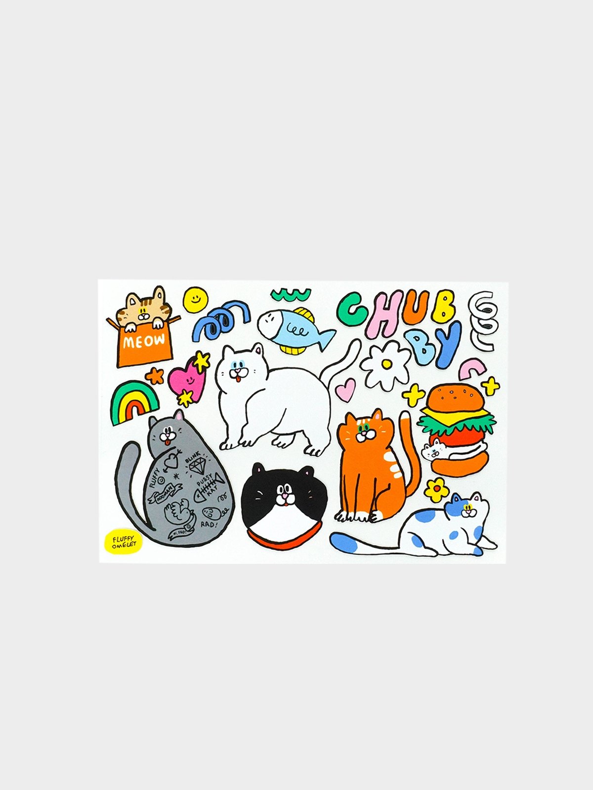 Meow Premium Stickers - Multi Color - Pomelo Fashion