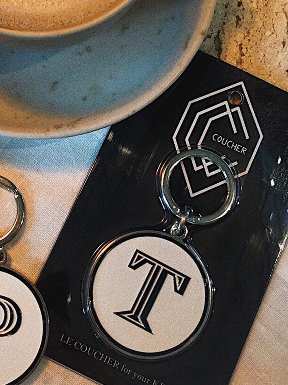 Letter T Keychain - White - Pomelo Fashion