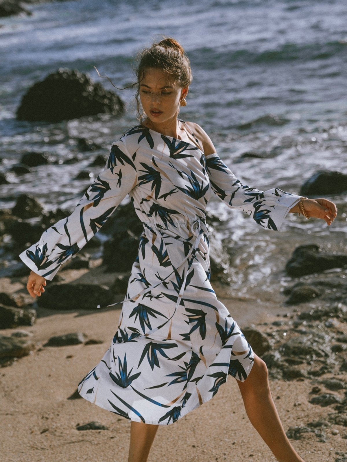 Navy Floral Florida Dress - Navy Floral - Pomelo Fashion