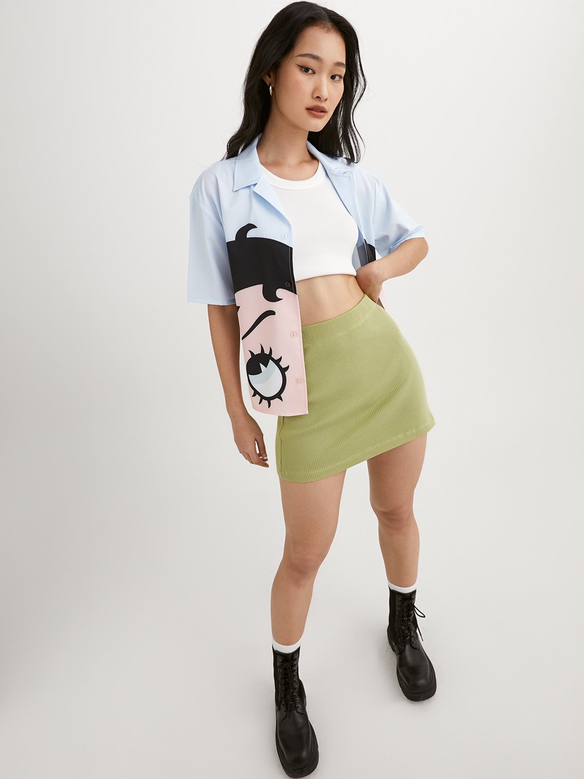 Pomelo x Betty Boop™ Betty Graphic Short Sleeve Shirt - Blue - Pomelo ...