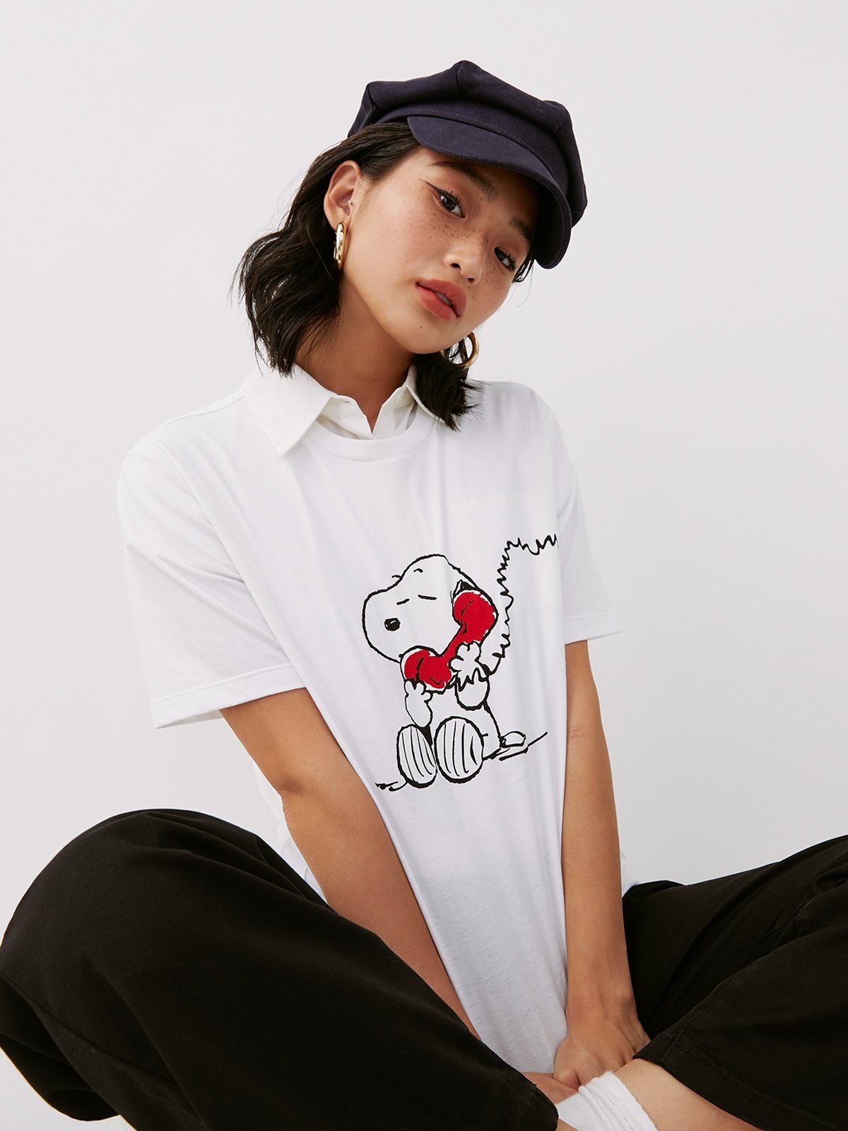 Pomelo x Peanuts® Sustainable Snoopy & Charlie Brown Tee - White ...