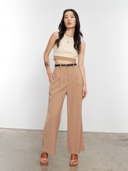 High Waist Wide Leg Pants Beige Pomelo Fashion High Waist Wide Leg Pants Beige Pomelo Fashion