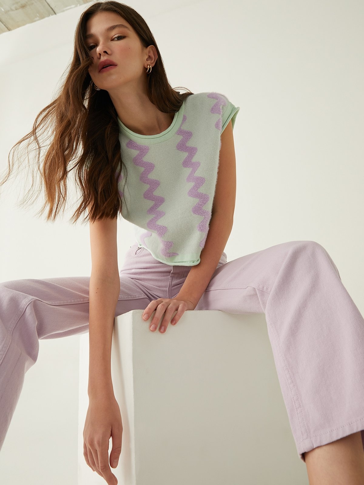 Light Green Chevron Pattern