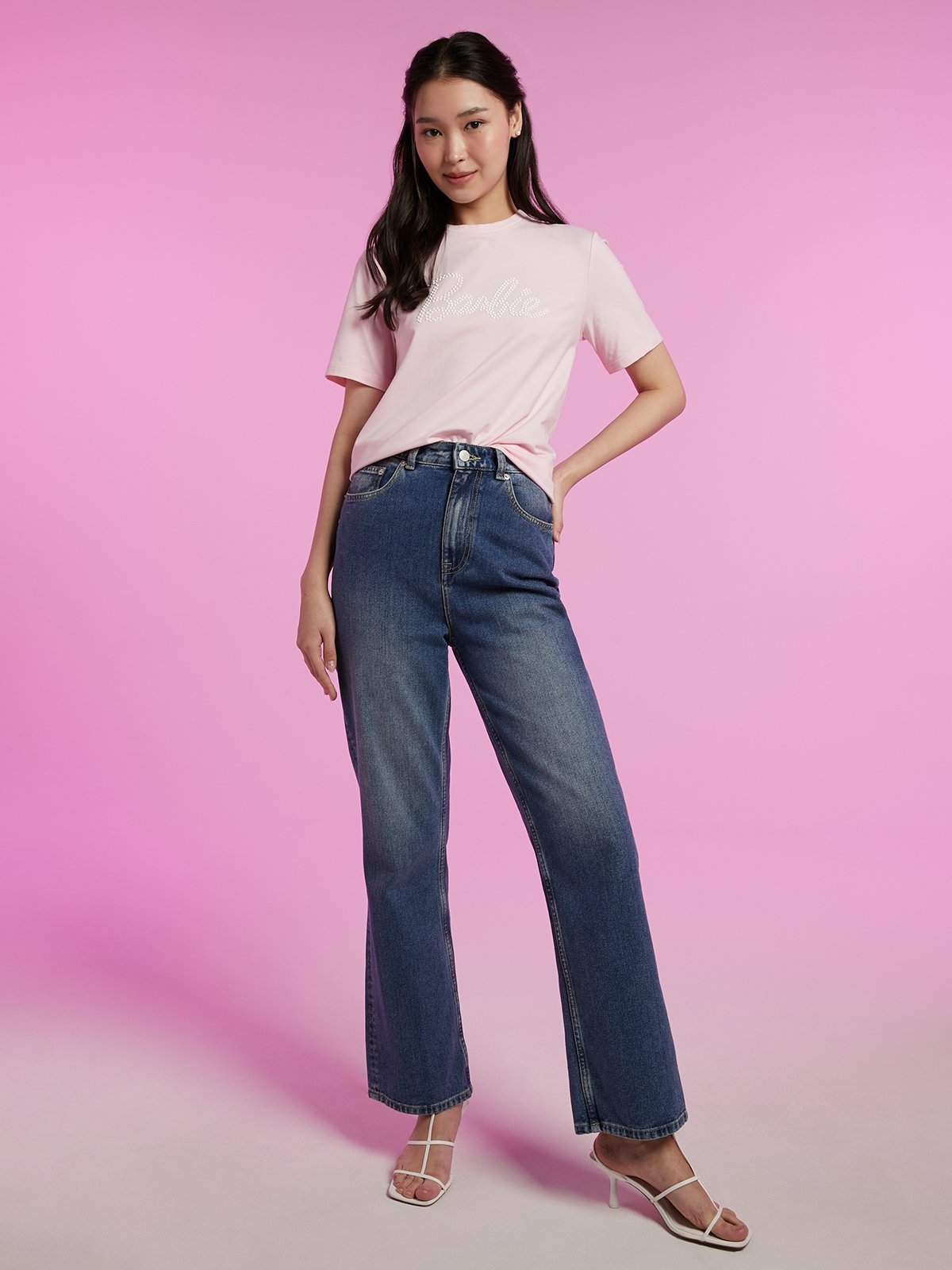 Barbie X Pomelo Sustainable Short Sleeves Tee Pink Pomelo Fashion barbie-x-pomelo-sustainable-short-sleeves-tee-pink-pomelo-fashion
