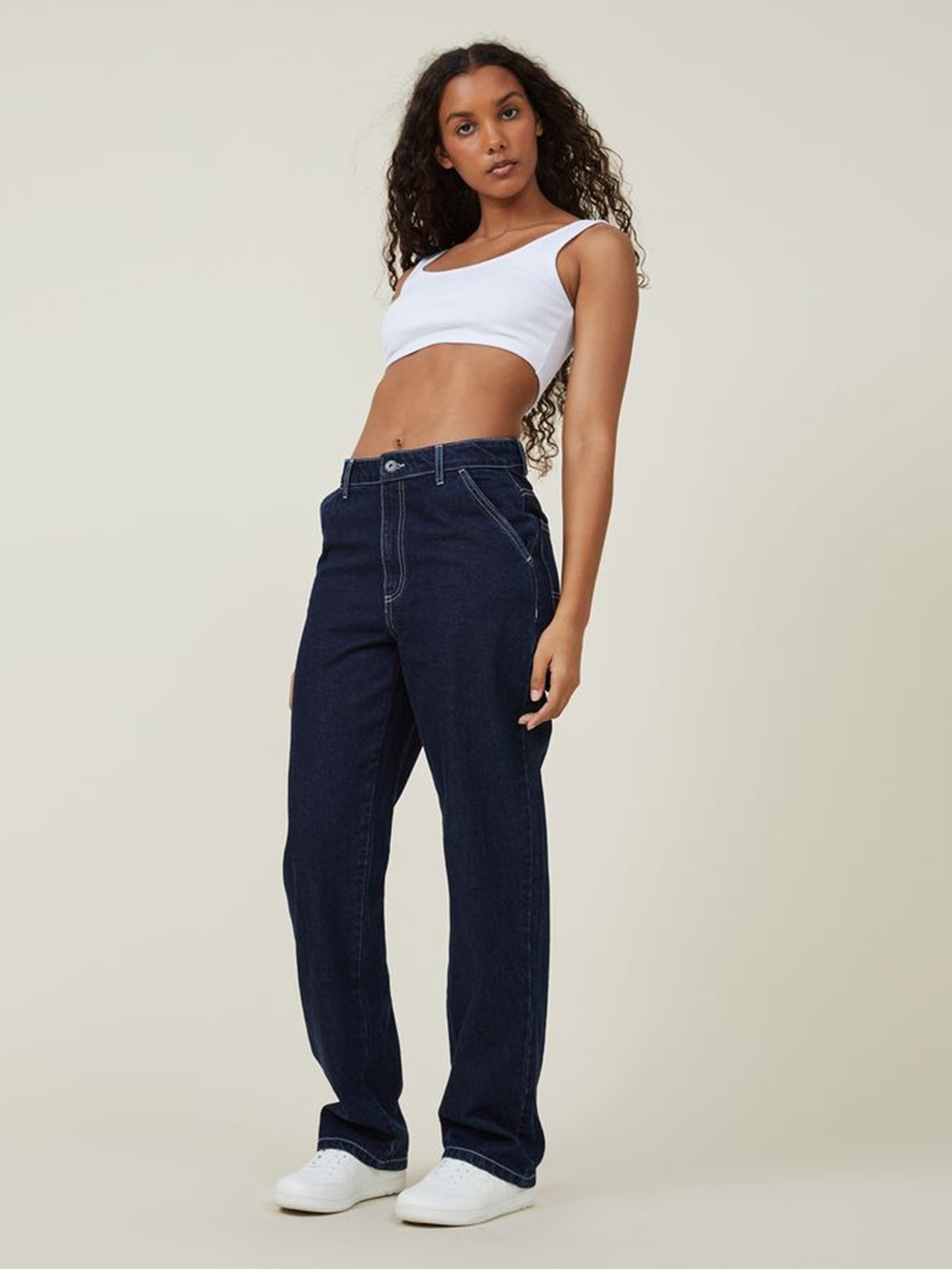 Organic Rib Micro Tank - White - Pomelo Fashion