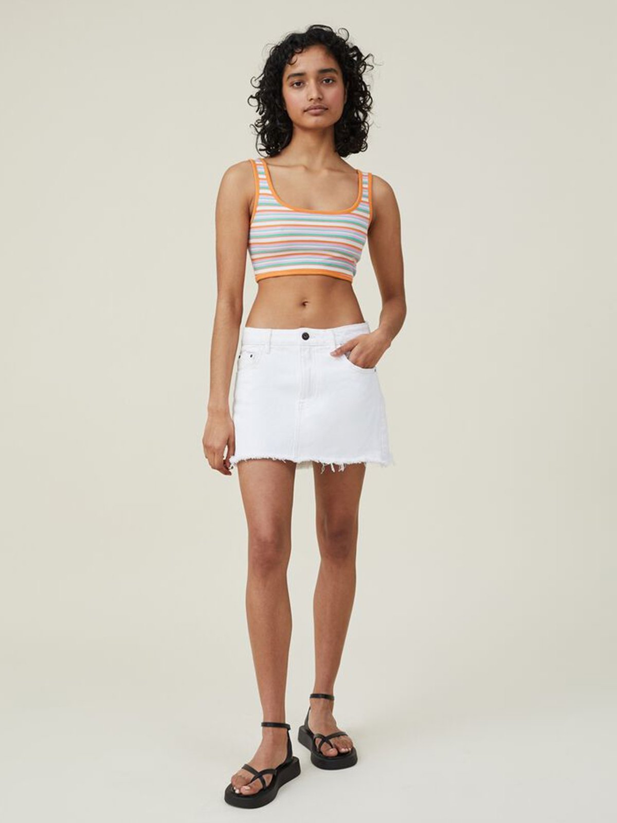 Organic Rib Micro Tank - Multi Color - Pomelo Fashion