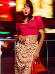 Puffed Sleeve Blouse Fuchsia Pomelo Fashion Puffed Sleeve Blouse Fuchsia Pomelo Fashion
