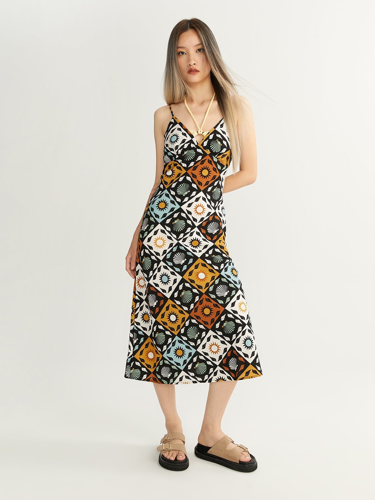 Christy Slip Dress - Multi Color - Pomelo Fashion