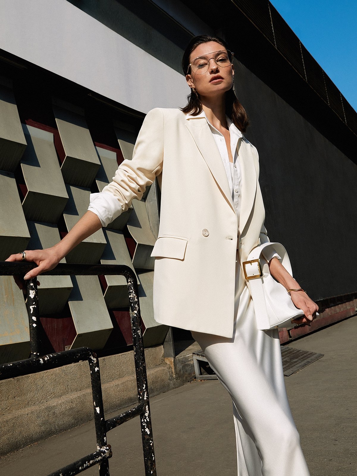 Oversize Blazer - Beige - Pomelo Fashion