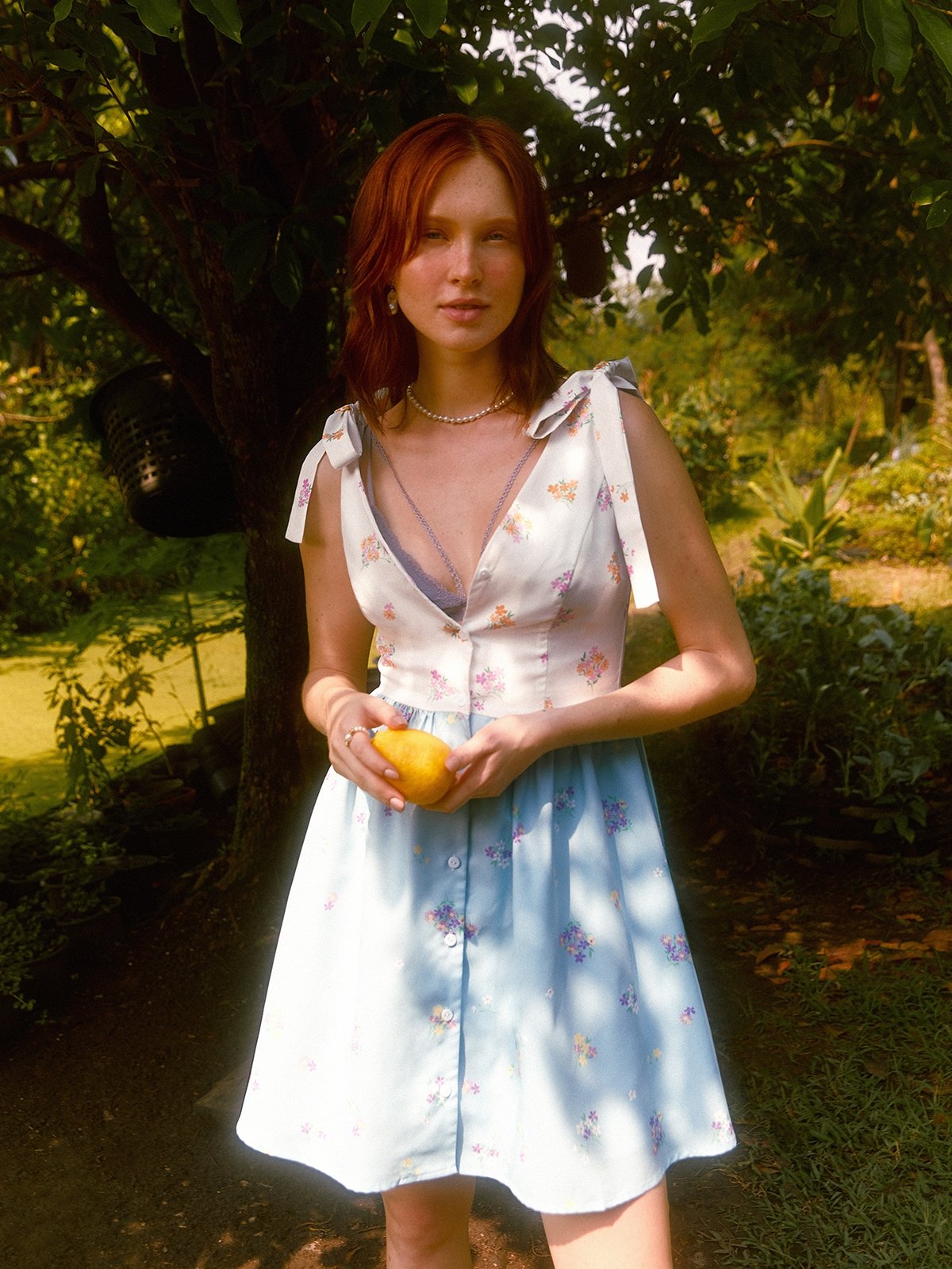 Floral Mini Dress - Multi Color - Pomelo Fashion