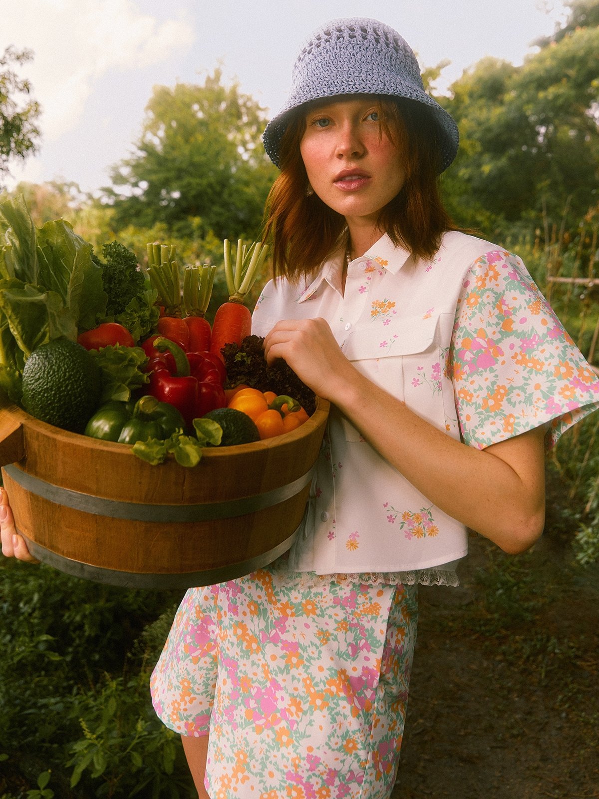 Floral Short Sleeve Shirt - Multi Color - Pomelo Fashion