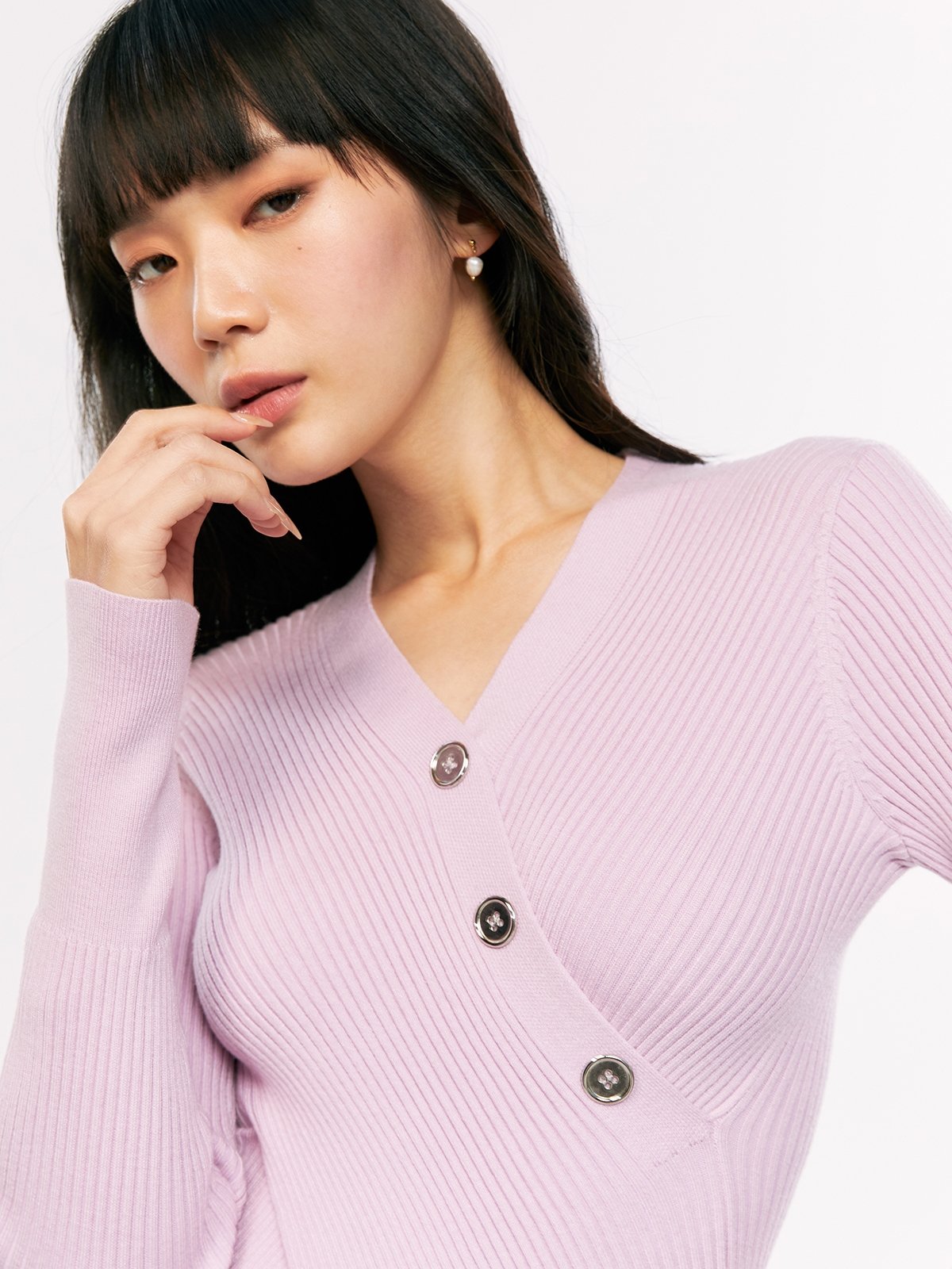 Cross Over Front Top - Lilac - Pomelo Fashion