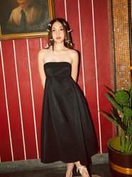 Tube Midi Dress Black Pomelo Fashion