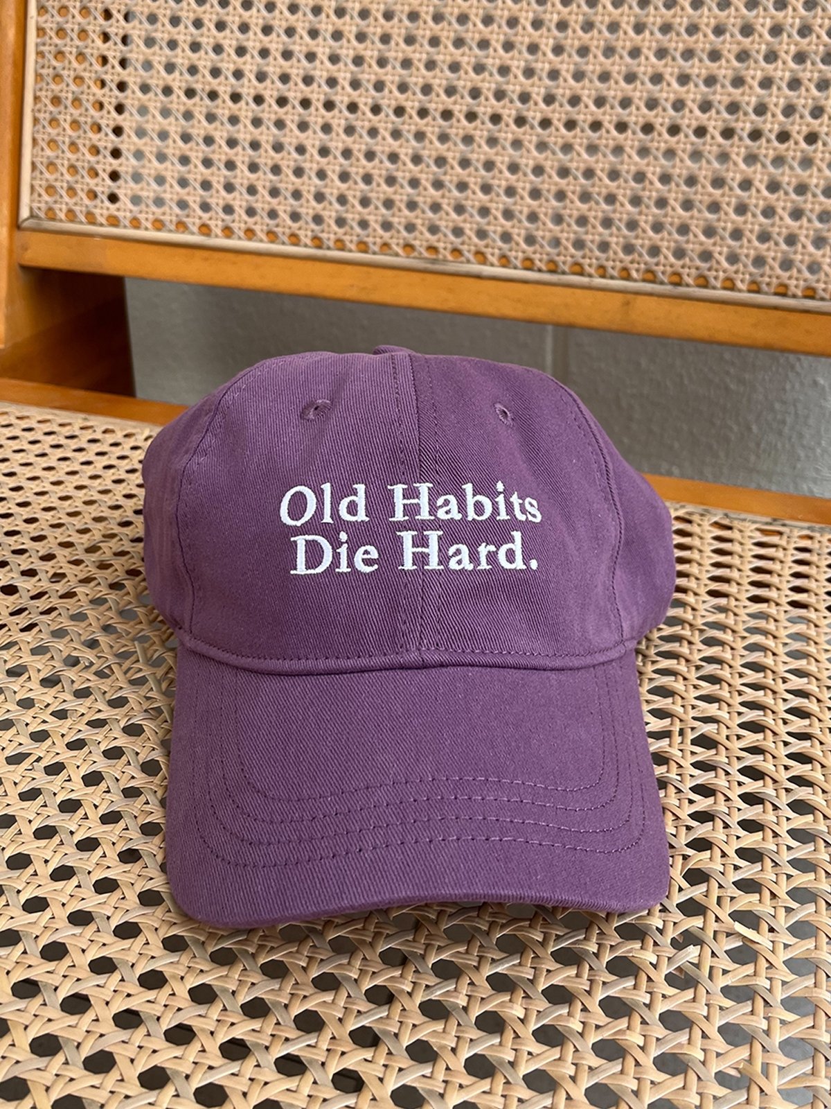 Old Habits Die Hard Cap - Purple - Pomelo Fashion