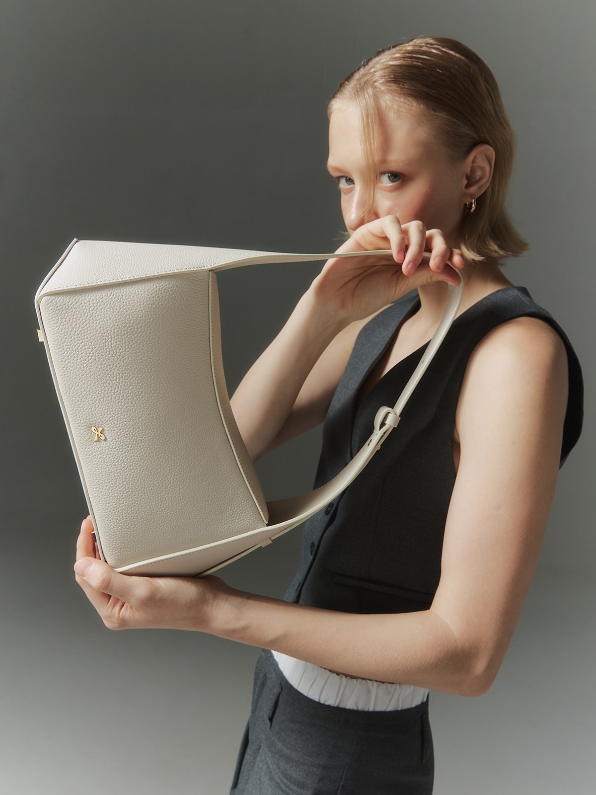 Cubi Shoulder Bag - Ivory - Pomelo Fashion