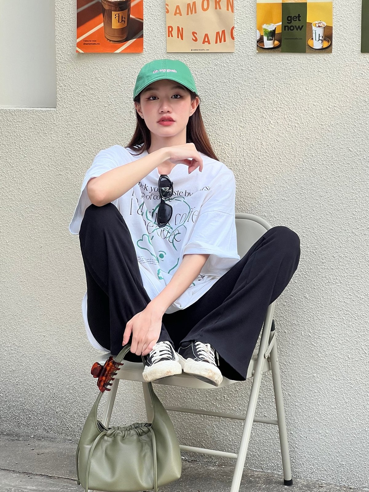 หมวกแก๊ป รุ่น Oh My Gosh Baseball Cap - สีเขียว - Pomelo Fashion