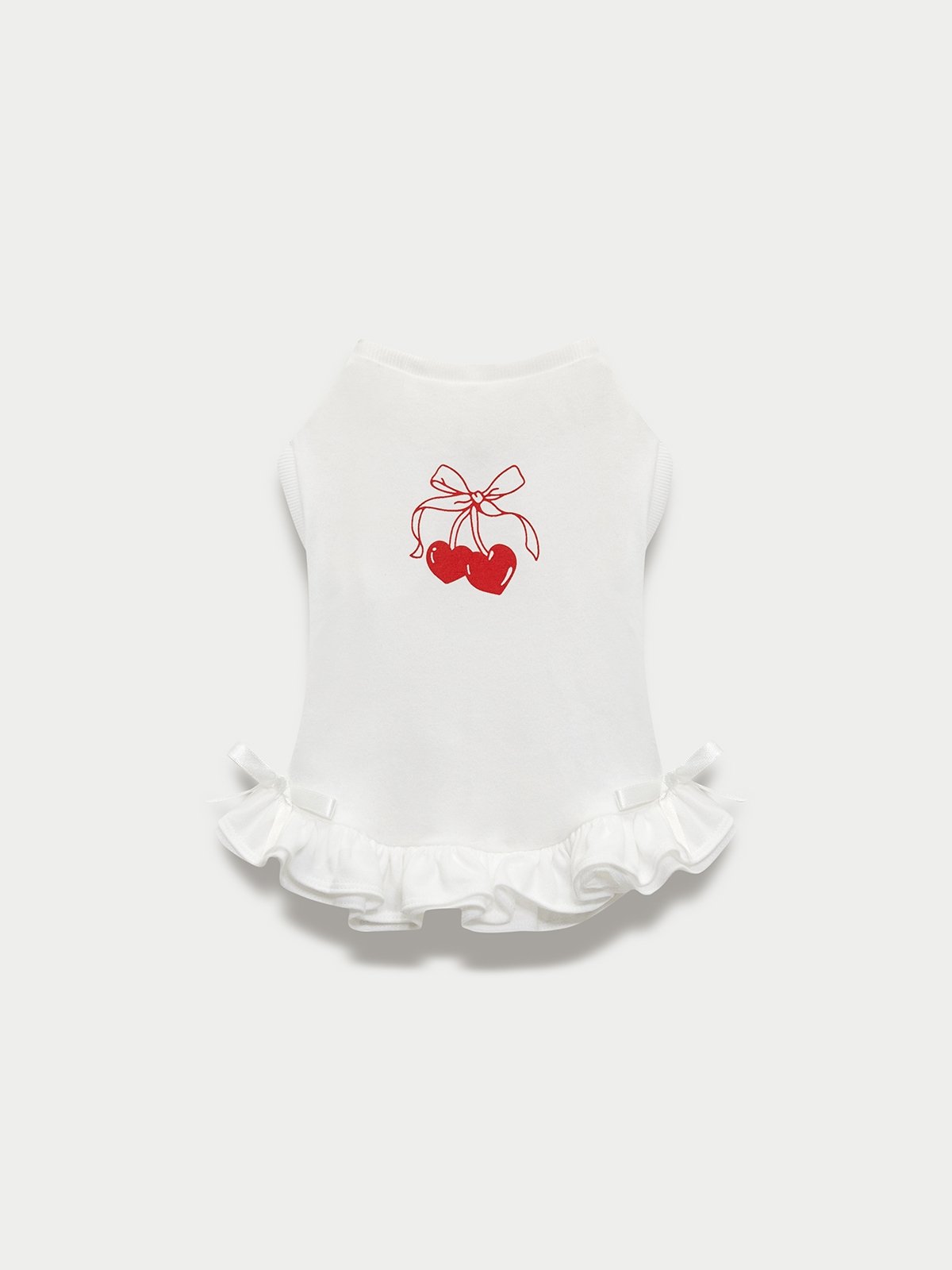 Pawmelo Dog and Cat Ruffle Trim Top - White - Pomelo Fashion