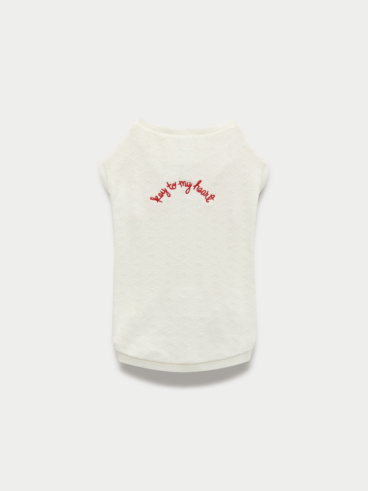 Pawmelo Dog and Cat Embroidery Top - Off-White - Pomelo Fashion